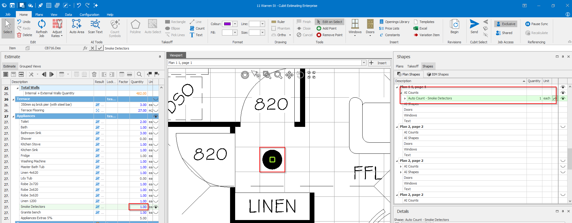 How to Use Count Symbols in Cubit Estimating (v14) – Buildsoft Help Center